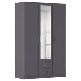 Kleiderschrank Rauch "Schrank Garderobe Ankleide GAMMA Breiten 91/136/181/226/271/315/360 cm", graumetallic, griffe chrom, B:136cm H:210cm T:54cm, Holzwerkstoff, Schr&auml;nke, Kleiderschrank, verschiedene Griff-Varianten, mit Spiegel TOPSELLER MADE IN GERMANY, Topseller