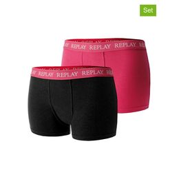 Anson Replay Underwear 2er-Set: Pantys in Pink/ Schwarz - 53% | Gr&ouml;&szlig;e S | Damen-unterteile