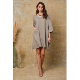 Jos&eacute;fine Leinenkleid "Direct" in Taupe - 70% | Gr&ouml;&szlig;e S | Damen-kleider
