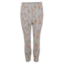 Roadsign Capri-Leggings in Grau/ Wei&szlig;/ Orange - 50% | Gr&ouml;&szlig;e M | Damenhosen