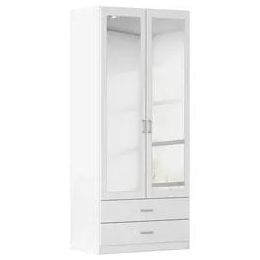 Kleiderschrank Rauch "Schrank Garderobe Ankleide GAMMA Breiten 91/136/181/226/271/315/360 cm", alpinwei&szlig;, griffe alu, B:91cm H:210cm T:54cm, Holzwerkstoff, Schr&auml;nke, Kleiderschrank, verschiedene Griff-Varianten, mit Spiegel TOPSELLER MADE IN GERMANY, Topseller