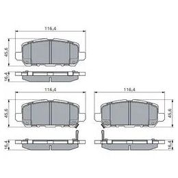 Bosch Bremsbelagsatz, Scheibenbremse 0 986 494 838 hinten rechts links f&uuml;r HONDA 43022-T8M-G01 43022-T8M-G02 43022-TGH-A01