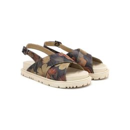 Goby Leder-Sandalen in Beige/ Anthrazit - 72% | Gr&ouml;&szlig;e 38 | Damen-sandalen