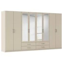 Kleiderschrank Rauch "Schrank Garderobe Ankleide GAMMA Breiten 91/136/181/226/271/315/360 cm", beige (champagner), griffe chrom, B:360cm H:210cm T:54cm, Holzwerkstoff, Schr&auml;nke, Kleiderschrank, verschiedene Griff-Varianten, mit Spiegel TOPSELLER MADE IN GERMANY, Topseller