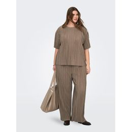 Only Carmakoma Plisseehose "Ravenna" in Taupe - 48% | Gr&ouml;&szlig;e 54/L32 | Damenhosen