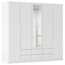 Kleiderschrank Rauch "Schrank Garderobe Ankleide GAMMA Breiten 91/136/181/226/271/315/360 cm", alpinwei&szlig;, griffe wei&szlig;, B:226cm H:210cm T:54cm, Holzwerkstoff, Schr&auml;nke, Kleiderschrank, verschiedene Griff-Varianten, mit Spiegel TOPSELLER MADE IN GERMANY, Topseller