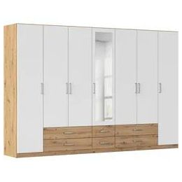 Kleiderschrank Rauch "Schrank Garderobe Ankleide GAMMA Breiten 91/136/181/226/271/315/360 cm", eiche artisan, alpinwei&szlig;, griffe chrom, B:315cm H:210cm T:54cm, Holzwerkstoff, Schr&auml;nke, Kleiderschrank, verschiedene Griff-Varianten, mit Spiegel TOPSELLER MADE IN GERMANY, Topseller