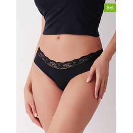 COTONELLA 2er-Set: Slips in Schwarz - 64% | Gr&ouml;&szlig;e L | Damen-unterteile