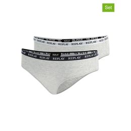 Anson Replay Underwear 2er-Set: Slips in Grau - 47% | Gr&ouml;&szlig;e L | Damen-unterteile