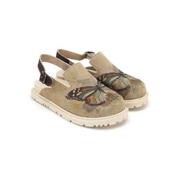 Goby Leder-Clogs in Beige - 70% | Gr&ouml;&szlig;e 40 | Damen-pantoletten