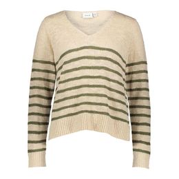 Vila Pullover in Beige/ Gr&uuml;n - 55% | Gr&ouml;&szlig;e S | Damen-pullover-cardigans