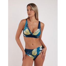 admas Bikini in Dunkelblau/ Gelb/ Wei&szlig; - 57% | Gr&ouml;&szlig;e 48 | Damen-bademode