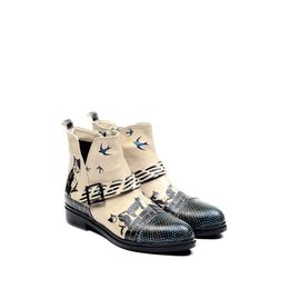 Goby Boots in Schwarz/ Beige/ Bunt - 71% | Gr&ouml;&szlig;e 40 | Damen-stiefel