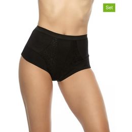 COTONELLA 2er-Set: Pantys in Schwarz - 58% | Gr&ouml;&szlig;e XL | Damen-unterteile