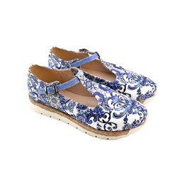 Goby Leder-Ballerinas in Blau - 71% | Gr&ouml;&szlig;e 39 | Damen-ballerinas