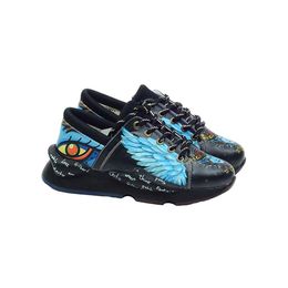 Goby Leder-Sneakers in Schwarz/ Blau - 74% | Gr&ouml;&szlig;e 38 | Damen-sneakers