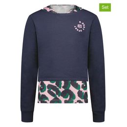 B.Nosy 2tlg. Trainingsshirt in Dunkelblau/ Rosa - 55% | Gr&ouml;&szlig;e 158/164 | Kinder-oberteile