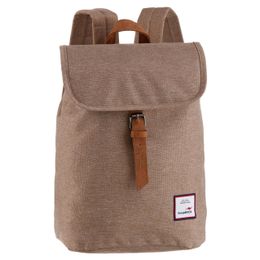 Cityrucksack Kangaroos, Gr. B/H/T: 25cm x 40cm x 13cm, beige (sand), Nylon, Rucks&auml;cke Cityrucksack, in schlichter Optik