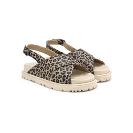 Goby Leder-Sandalen in Beige/ Schwarz/ Dunkelbraun - 72% | Gr&ouml;&szlig;e 40 | Damen-sandalen