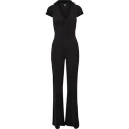 Jumpsuit Urban Classics "Urban Classics Damen Ladies Velvet Jumpsuit", Damen, Gr. L, US-Gr&ouml;&szlig;en, schwarz, 93% Polyester, 7% Elasthan, unifarben, Overalls Jumpsuit
