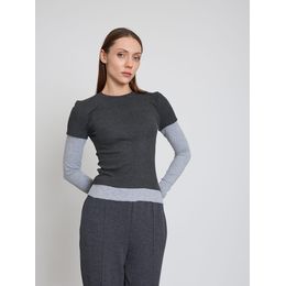 BGN Longsleeve in Grau - 76% | Gr&ouml;&szlig;e 38 | Damen-tops