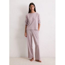 Marc O'Polo Marc O ́Polo Pyjama-Oberteil in Rosa/ Dunkelblau - 51% | Gr&ouml;&szlig;e S | Damen-loungewear