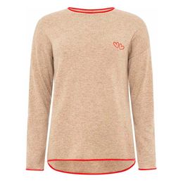 Zwillingsherz Pullover "Doppelherz" in Beige - 50% | Gr&ouml;&szlig;e S | Damen-pullover-cardigans