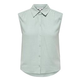 Blusentop Only "ONLSIESTA S/L LINEN BL SHIRT PNT NOOS", Damen, Gr. XL, abyss, Web, Obermaterial: 80% Viskose, 20% Leinen, unifarben, regular fit normal, Blusen Blusentop, mit Leinen