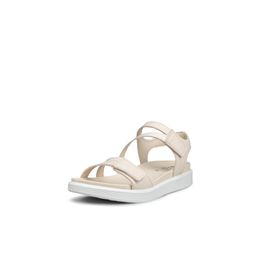 Sandale Ecco "SOFT SANDAL W 3-STRAP", Damen, Gr. 39, hellgrau, Glattleder, unifarben, Basic, Schuhe Sandale, Riemchensandale, Sommerschuh, Klettschuh mit Fu&szlig;bett