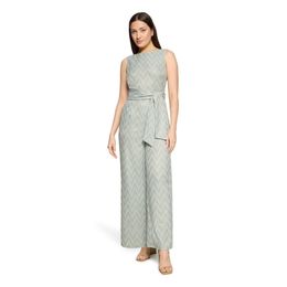 Overall Betty Barclay "Damen mit Bindeg&uuml;rtel", Damen, Gr. 36, Normalgr&ouml;&szlig;en, blau, gr&uuml;n, Obermaterial: 100% Polyester, figurumspielend, Rundhals, Overalls Overall