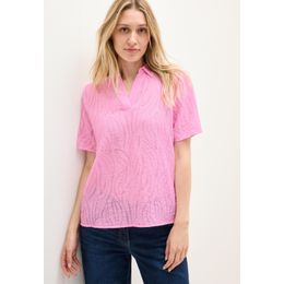 Hemdbluse Cecil, Damen, Gr. XS (36), cherry blossom pink, Obermaterial: 75% Viskose, 25% Polyester, Strukturmuster, regular fit taillenbedeckt, Blusen Hemdbluse, mit leichtem Struktur Muster