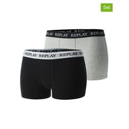 Anson Replay Underwear 2er-Set: Pantys in Schwarz/ Grau - 57% | Gr&ouml;&szlig;e XL | Damen-unterteile