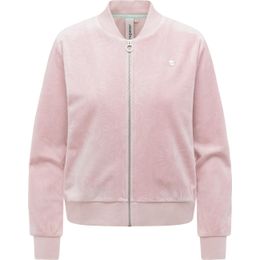 Sweatjacke Ragwear "Sweatjacke Doron Embossed", Damen, Gr. XS, rosa (marshmallow), Obermaterial: 94% Polyester PES. 6% Elasthan EL., Sweatjacken Sweatjacke