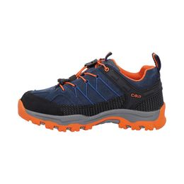 Outdoorschuh CMP "KIDS RIGEL LOW WP TREKKING SHOES", Jungen, Gr. 29, b. blau, arancio, Leder, Schuhe Outdoorschuh, wasserdicht