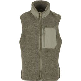 Steppweste Urban Classics "Urban Classics Sherpa Vest", Herren, Gr. XXL, palegr&uuml;n, 100% Polyester, Westen Steppweste