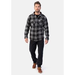 Fleecehemd HERO by John Medoox "HENDRIX Fleecehemd", Herren, Gr. XXL, US-Gr&ouml;&szlig;en, schwarz (schwarz, grau check), Fleece, 100% Polyester, regular fit, Hemden, Regular Fit Casual Fleece f&uuml;r Herren