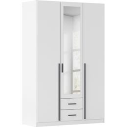 Kleiderschrank Rauch "Schrank Garderobe Ankleide GAMMA Breiten 91/136/181/226/271/315/360 cm", alpinwei&szlig;, griffstangen graumetallic, B:136cm H:210cm T:54cm, Holzwerkstoff, Schr&auml;nke, Kleiderschrank, verschiedene Griff-Varianten, mit Spiegel TOPSELLER MADE IN GERMANY
