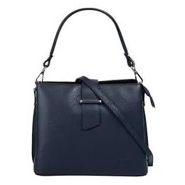 Henkeltasche CLUTY, Damen, Gr. B/H/T: 25cm x 21cm x 12cm onesize, blau, Leder, leicht gl&auml;nzend, unifarben, Taschen, echt Leder, Made in Italy