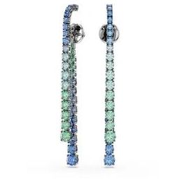 Paar Ohrh&auml;nger Swarovski "Schmuck Geschenk Matrix Drop-Ohrh&auml;nger", metallfarben, blau, gr&uuml;n, blau, gr&uuml;n, Ohrringe, Damen, Metall, mit Swarovski Kristall