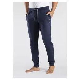Sweathose BENCH. LOUNGEWEAR, Damen, Gr. 60/62 (XXL), N-Gr, blau (navy), Sweatware, Obermaterial: 60% Baumwolle, 40% Polyester, unifarben, Basic, relaxed fit lang, Hosen Sweathose, Jogginghose mit Kordel, aus Baumwoll-Mix