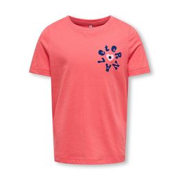 KIDS Only Shirt "Happy" in Pink - 64% | Gr&ouml;&szlig;e 122/128 | Kinder-oberteile