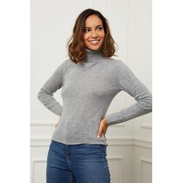 Soft Cashmere Kaschmir-Rollkragenpullover in Grau - 66% | Gr&ouml;&szlig;e 38 | Damen-pullover-cardigans