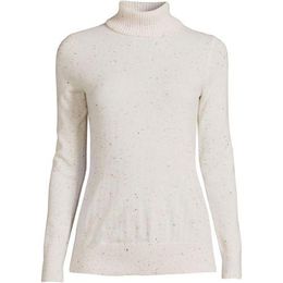 LANDS' END Rollkragen-Pullover aus Kaschmir, Damen,  Wei&szlig;, Kaschmir, by Lands' End