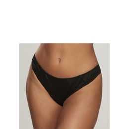 String Petite Fleur Gold, Damen, Gr. 36/38, schwarz, Microfaser, Obermaterial: 60% Polyester, 36% Polyamid, 4% Elasthan, Unterhosen String, mit edlem B&auml;nderdetail und Ringaccessoire aus Satin-Material
