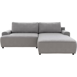 Ecksofa Trendmanufaktur "Fordon, Schlafsofa mit Bettkasten, Couch in L-Form, Breite 250 cm", braun (schlamm), B:250cm H:82cm T:167cm, 100% Polyester, Sofas, Ecksofa, in Struktur fein LEO, haustierfreundlich, schlamm, Recamiere rechts