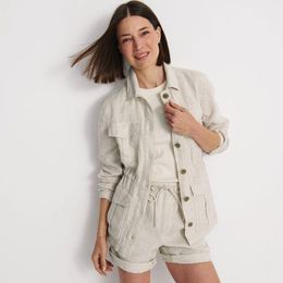 LANDS' END Hemdjacke aus Leinen, Damen,  Beige, Leinen, by Lands' End