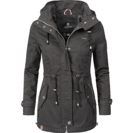 Outdoorjacke Marikoo "&Uuml;bergangsjacke Nyokoo", Damen, Gr. XXL, schwarz (schwarz dots), Obermaterial: 100% Baumwolle CO. Obermaterial: Futter: 100% Polyester PES. 100% Polyester PES., Jacken Outdoorjacke