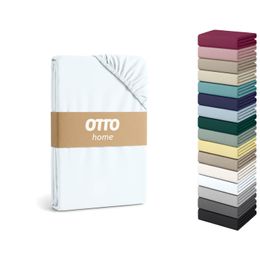 Spannbettlaken OTTO HOME "Cremona in BASIC und PREMIUM Qualit&auml;t, Baumwolle mit Elasthan", wei&szlig;, B:90cm L:200cm, Jersey (145 g/m&sup2;), Obermaterial: 96% Baumwolle, 4% Elasthan, Bettlaken, Spannbettlaken, Jersey Bettlaken ab Gr&ouml;&szlig;e 90x200 cm, Strapazierf&auml;hig und langlebig