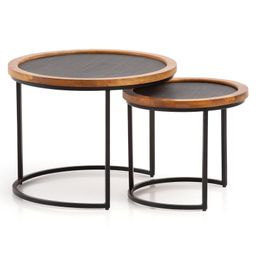 Wohnling WL6.778 Couchtisch (2er Set) Mango 60 cm x 60 cm x 46 cm