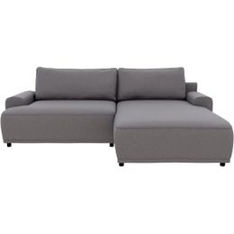 Ecksofa Trendmanufaktur "Fordon, Schlafsofa mit Bettkasten, Couch in L-Form, Breite 250 cm", grau (anthrazit), B:250cm H:82cm T:167cm, 100% Polyester, Sofas, Ecksofa, in Struktur LUMOS, 3D-Effekt, anthrazit, Recamiere rechts
